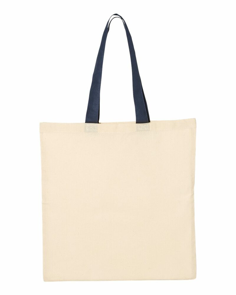 Q-Tees QTB6000 | Economical Tote with Contrast-Color Handles | ShirtSpace