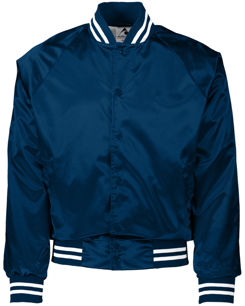 Augusta Sportswear 3610 | Unisex Striped Trim Satin Baseball Jacket ...